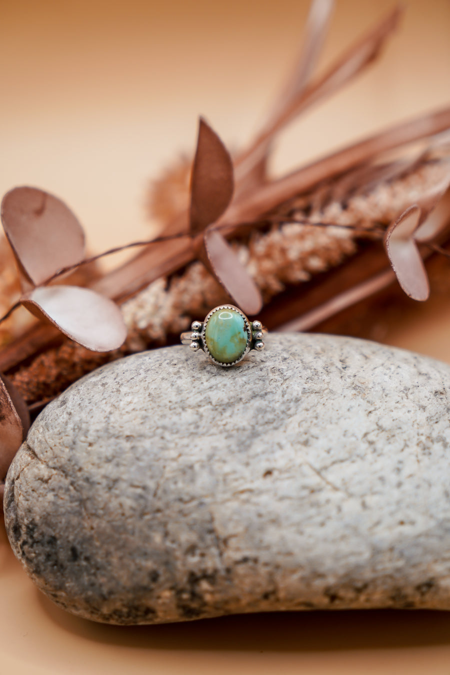 Ellipsis Ring in Blackjack Turquoise (Size 7.5) – Golden Road Crafted